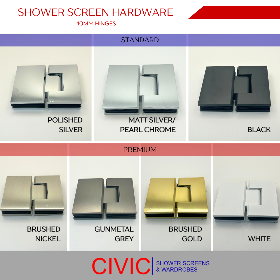 10mm Hinged Shower Screens